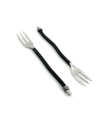 Vibhsa Appetizer Black Twisted Handle Forks - Set of 6 - Macy's