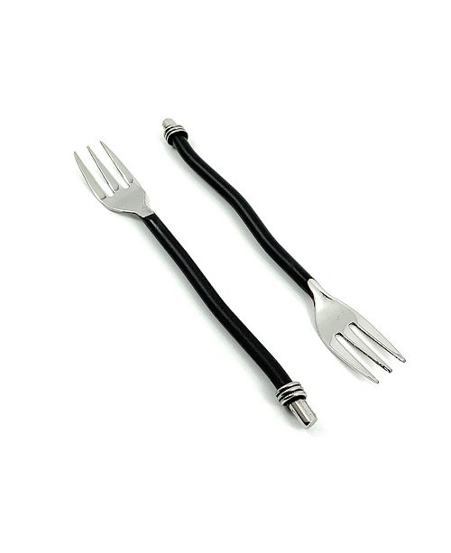 Vibhsa Appetizer Black Twisted Handle Forks - Set of 6 & Reviews ...