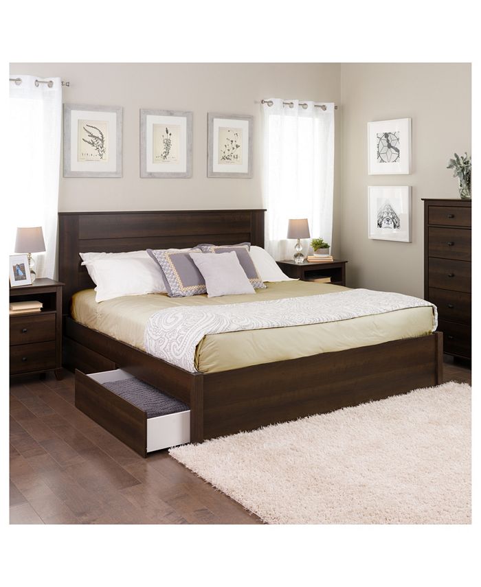 Prepac King Select 4-Post Platform Bed with 2 Drawers - Macy's