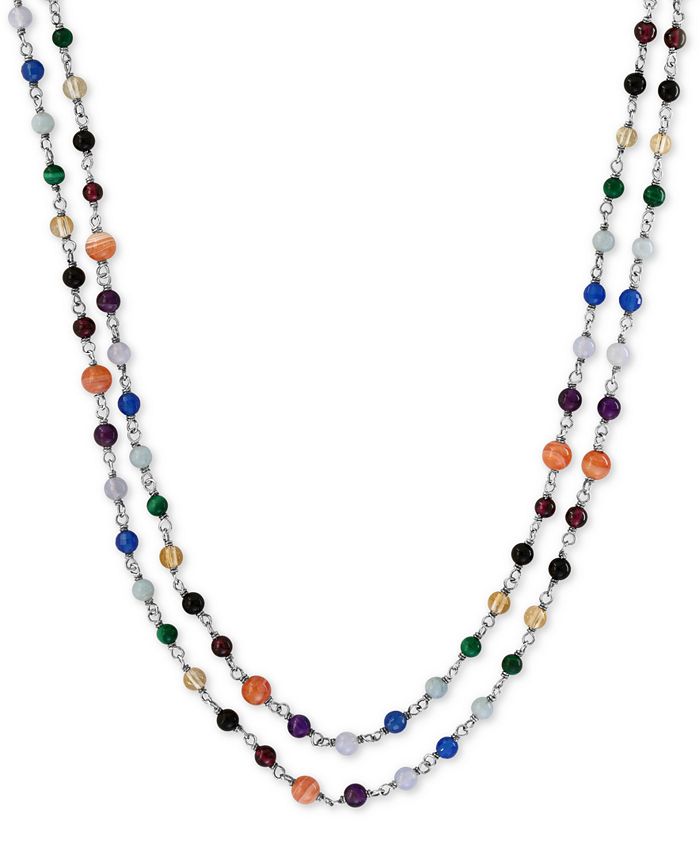 EFFY Collection EFFY® Multi-Gemstone 35" Statement Necklace in Sterling ...