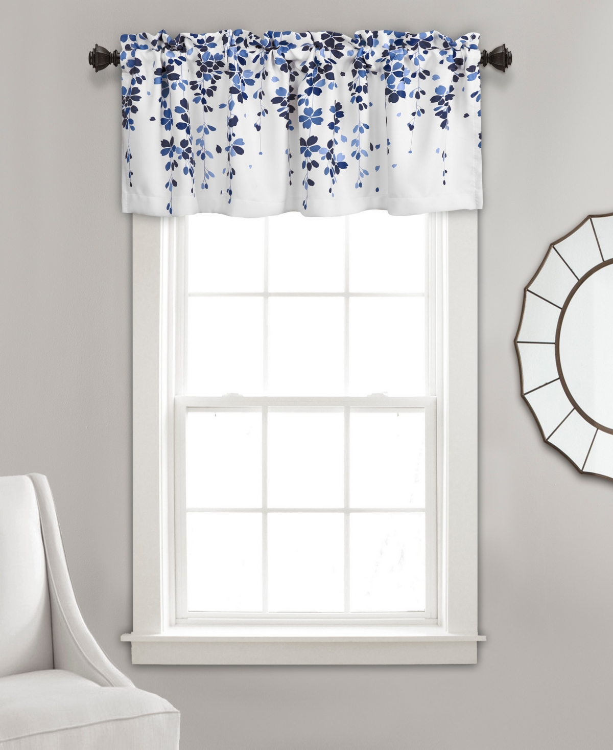 Click here for Weeping Flower 18 x 52 Valance - Navy/blue prices