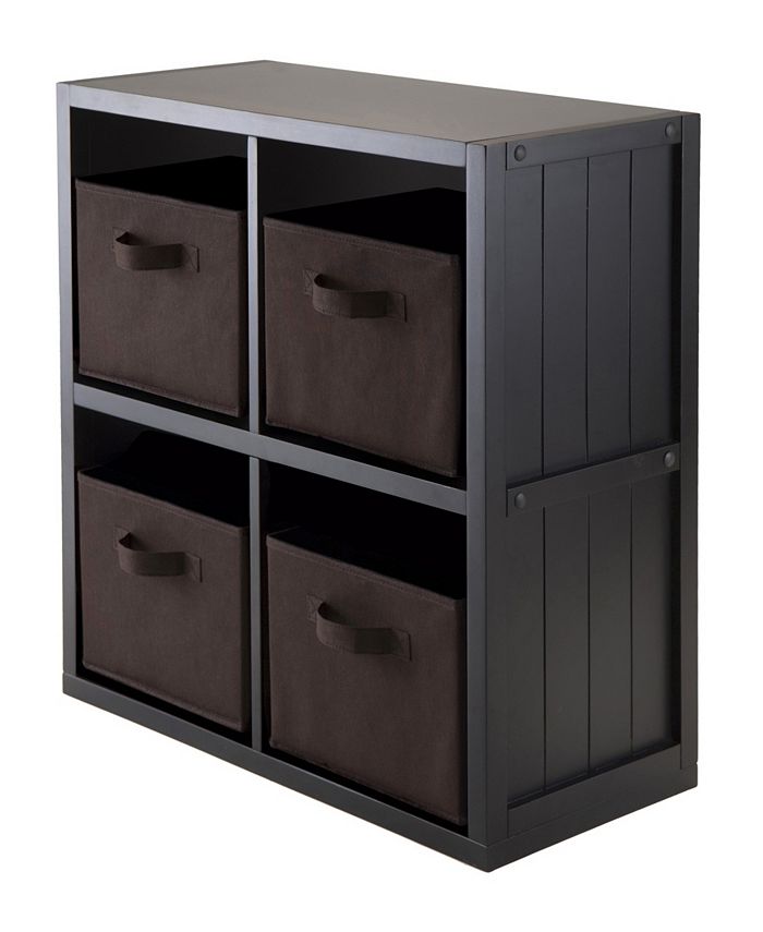 Winsome 5-Piece Wainscoting Panel Shelf with 4 Baskets - Macy's