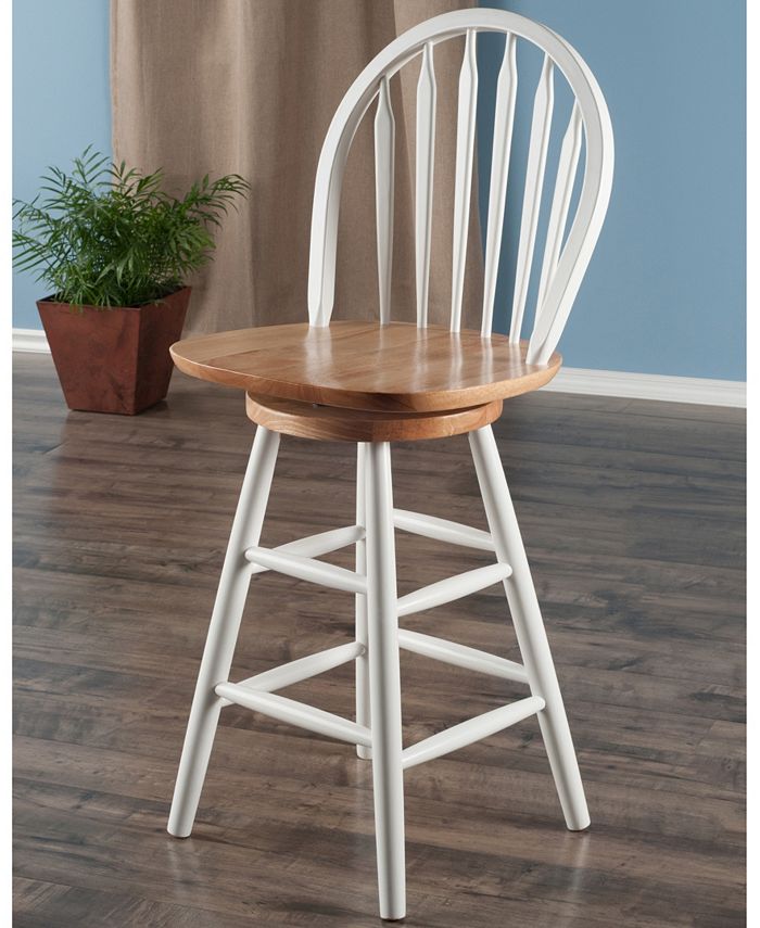 Winsome Wagner 24" Arrow-Back Windsor Swivel Seat Bar Stool - Macy's