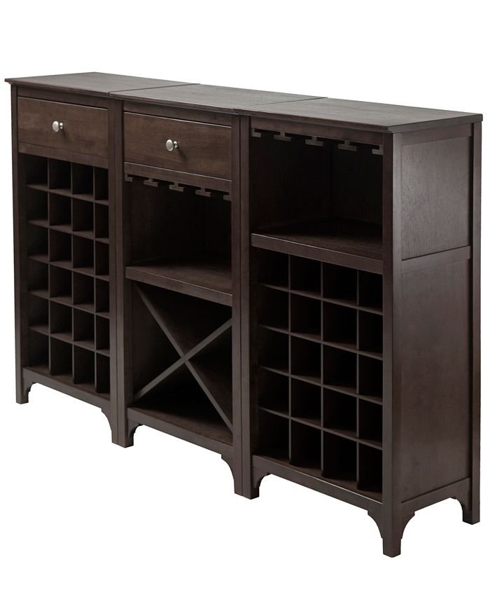 Winsome Ancona 3-Piece Modular Wine Cabinet Set - Macy's