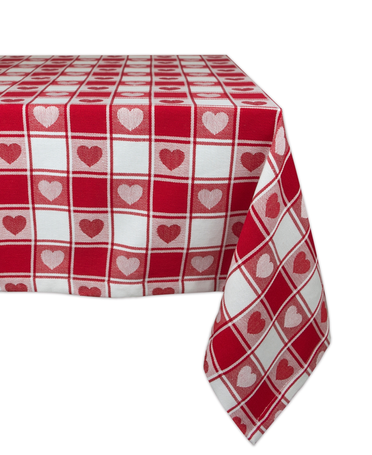 Click here for Woven Check Hearts Tablecloth 60 x 84 - Red prices