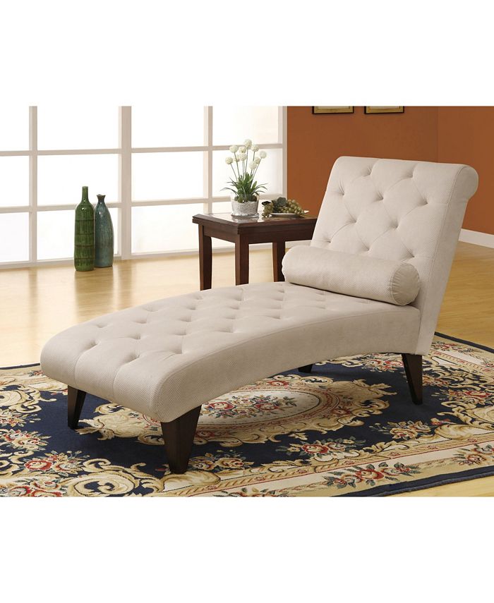Monarch Specialties Microfiber Chaise Lounger - Macy's