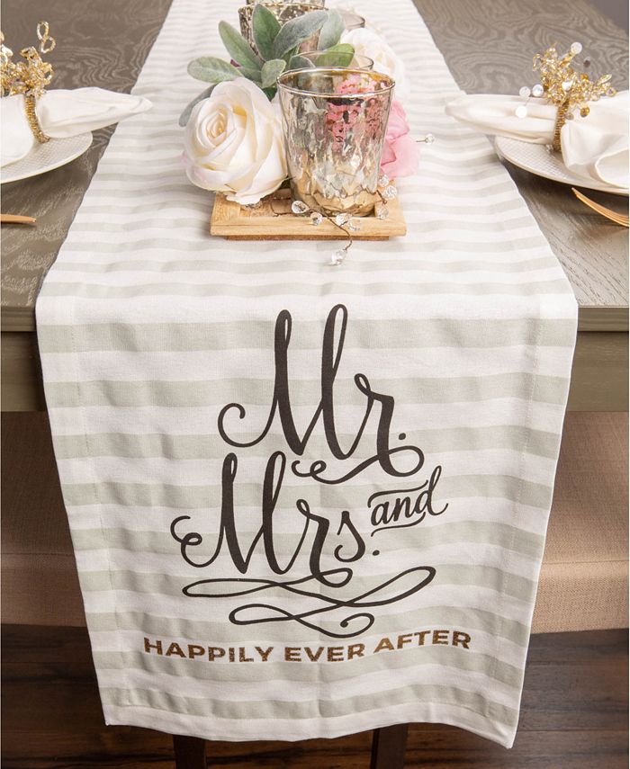 Design Imports Mr. Mrs. Table Runner 14" x 72" - Macy's