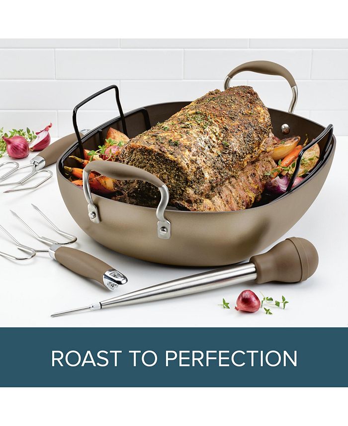 Anolon Advanced Home Hard-Anodized 16" x 13" Nonstick Roaster Set - Macy's