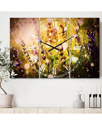 Designart Traditional 3 Panels Metal Wall Clock - Macy's