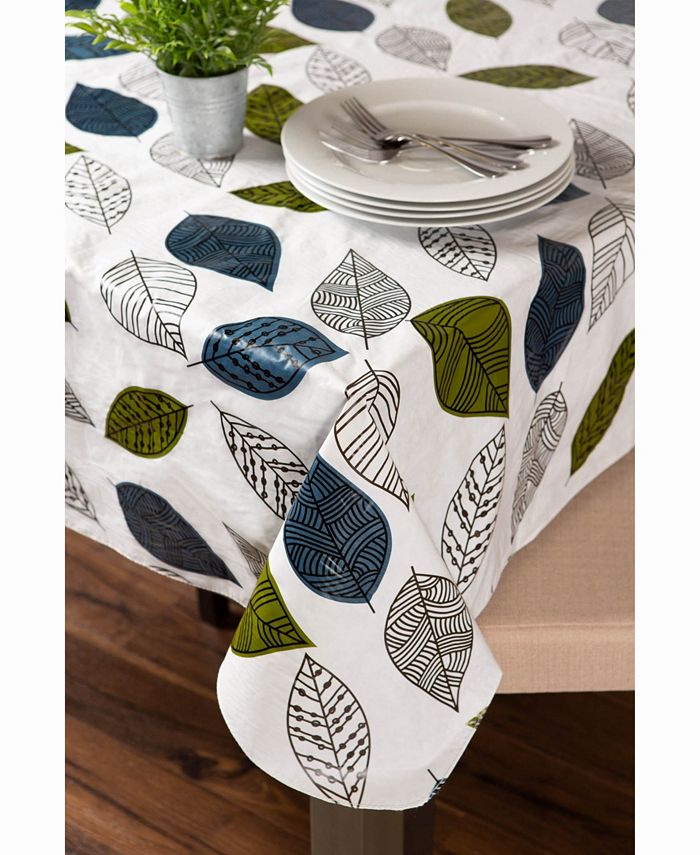 Design Imports Leaves Vinyl Tablecloth 52" x 70" - Macy's