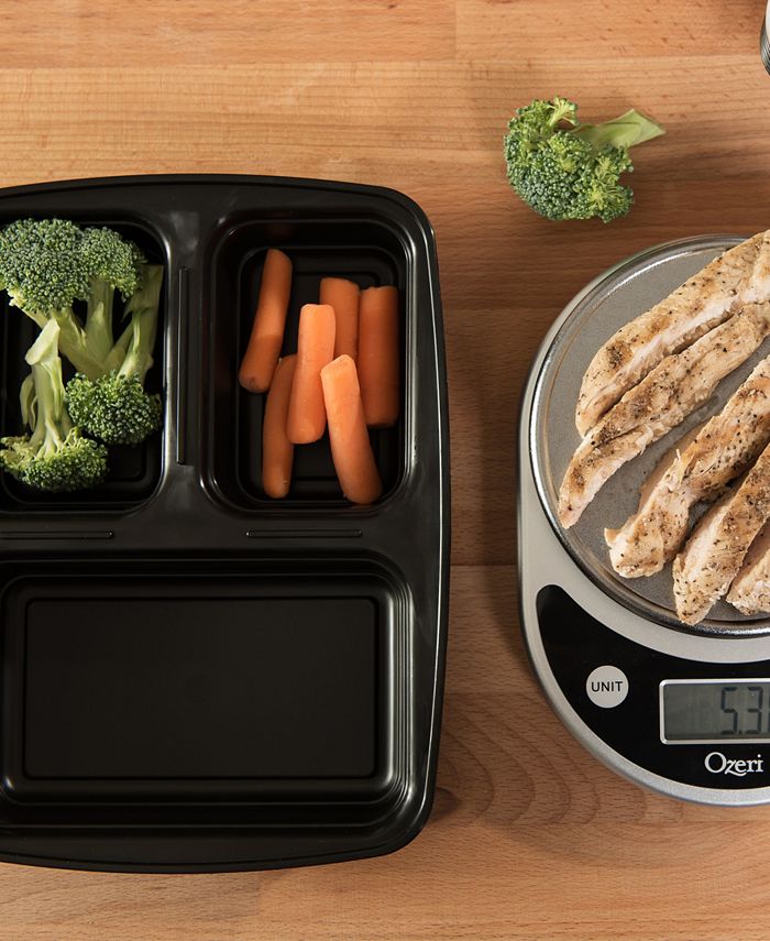 California Home Goods Meal Prep Haven 3 Compartment Food Containers ...