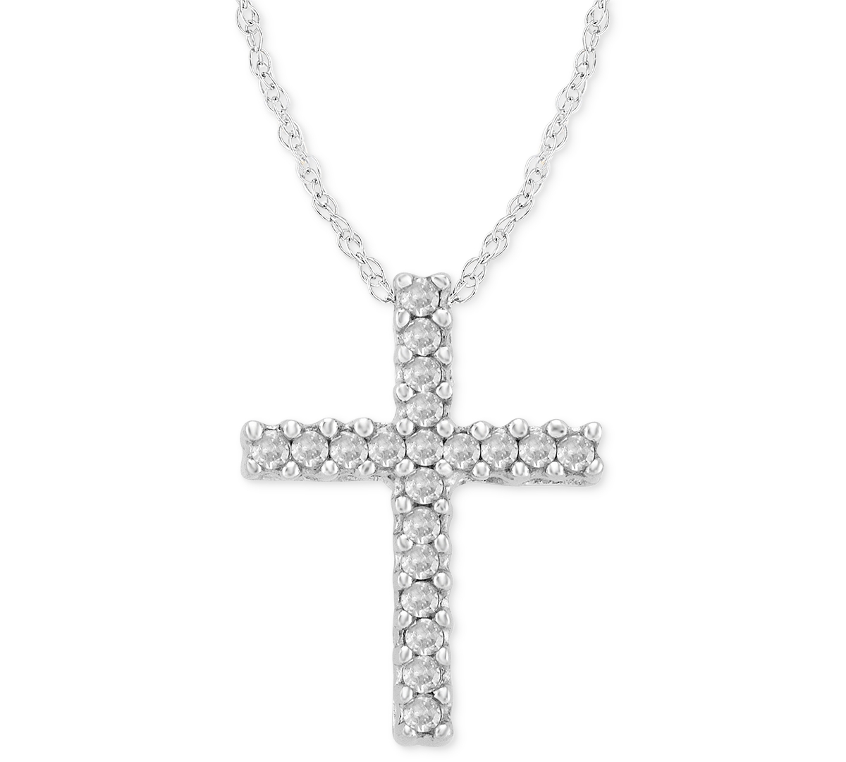 Click here for Diamond Cross Pendant Necklace in 14k White Gold (... prices