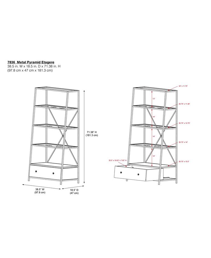Dorel Living Fiona Pyramid Bookcase Etagere - Macy's