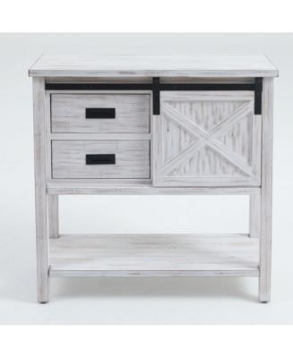 Luxen Home Wood Sliding Door Console Table - Macy's