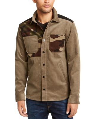 Club Room Men's Camouflage Colorblocked Corduroy Shirt Jacket, Created ...