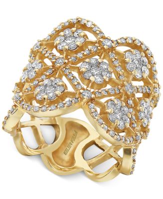 EFFY® Diamond Flower Openwork Statement Ring (1-5/8 ct. t.w.) in 14k ...