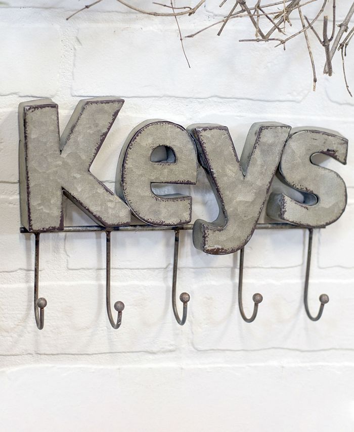 VIP Home & Garden Galvanized Metal "Keys" Hook - Macy's