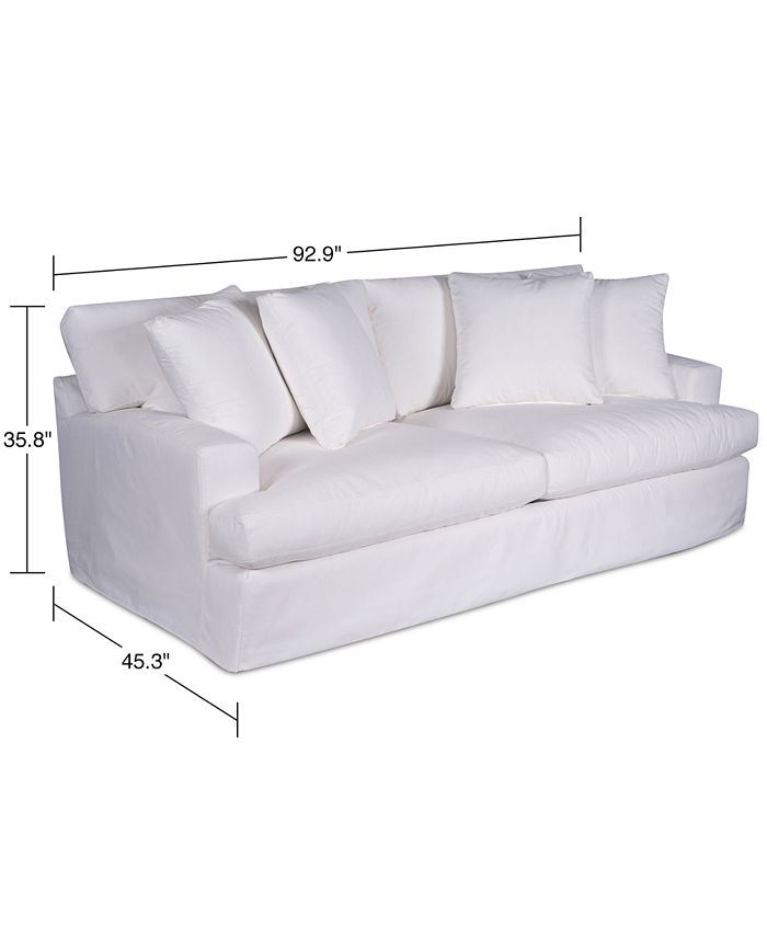 Furniture Brenalee 93" Performance Fabric Slipcover Sofa with Four ...