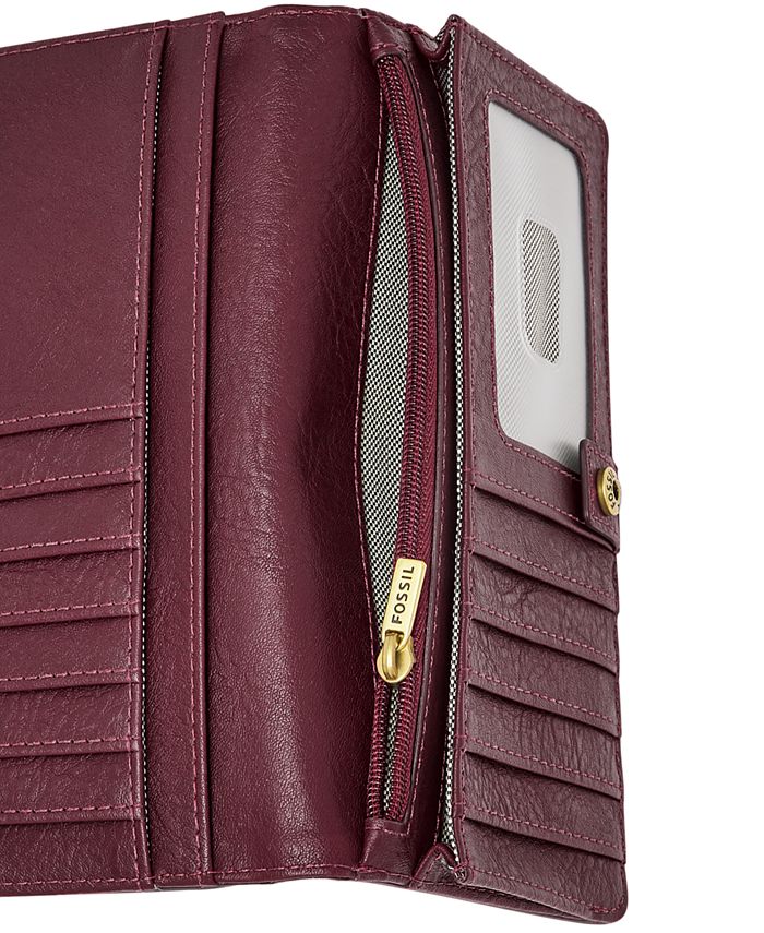 Fossil Liza Slim Leather Bifold Wallet - Macy's