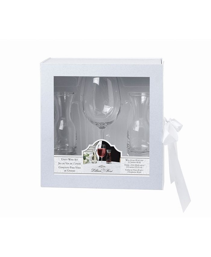 Lillian Rose Unity Wine Ceremony Glass and 2 Carafes - Macy's