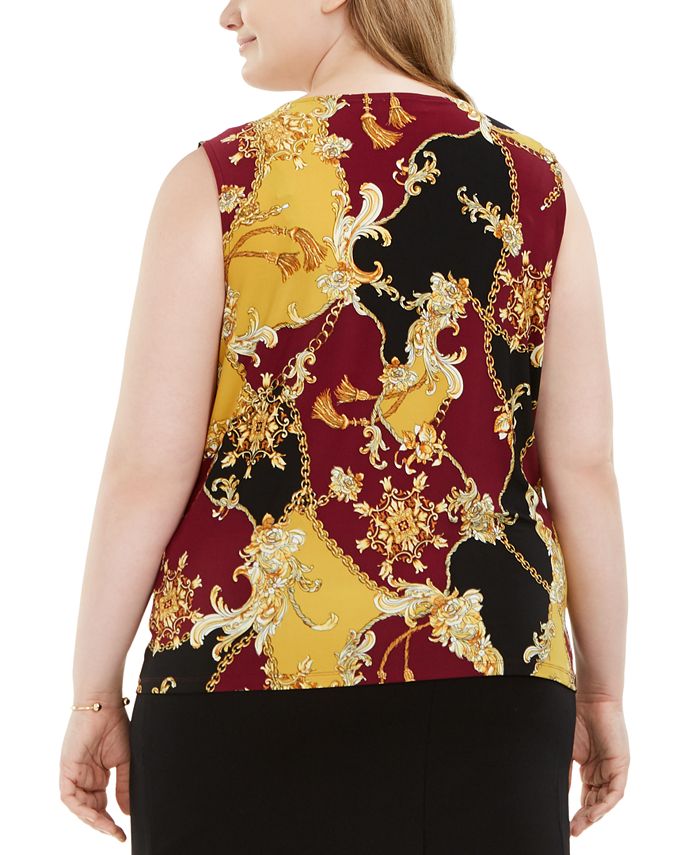 Kasper Plus Size Printed Keyhole-Cutout Top & Reviews - Tops - Women ...