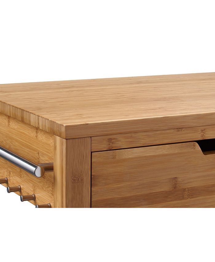TRINITY 48" Bamboo Kitchen Island with Drawers - Macy's