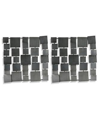 StyleCraft Grey Metal Square Panels - Set of 2 - Macy's