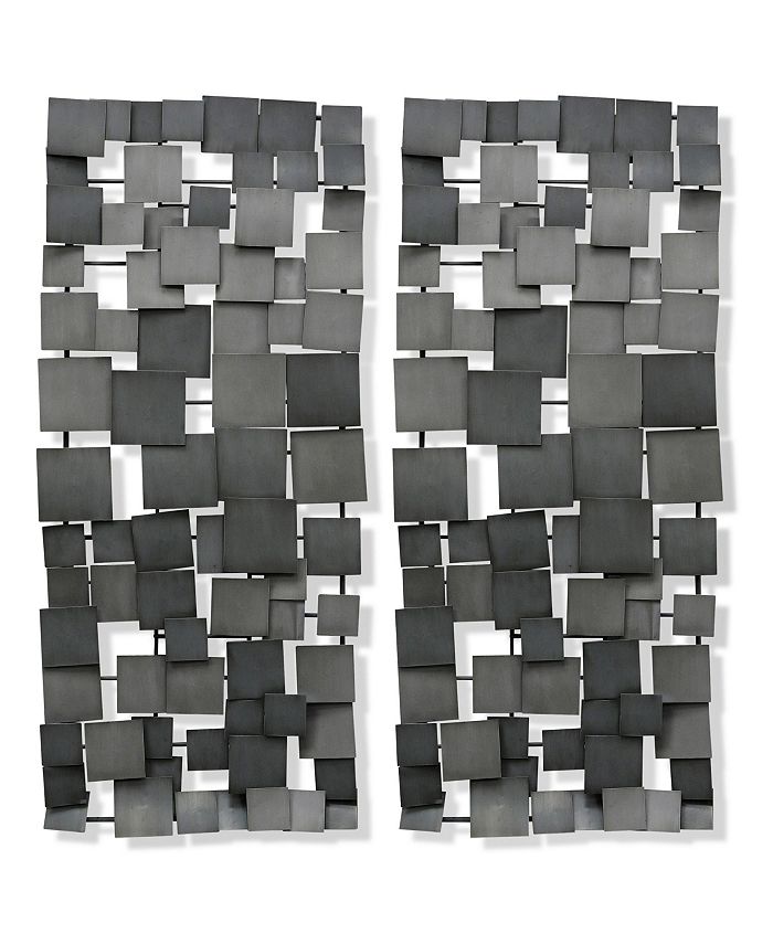 StyleCraft Grey Metal Art Panels - Set of 2 - Macy's
