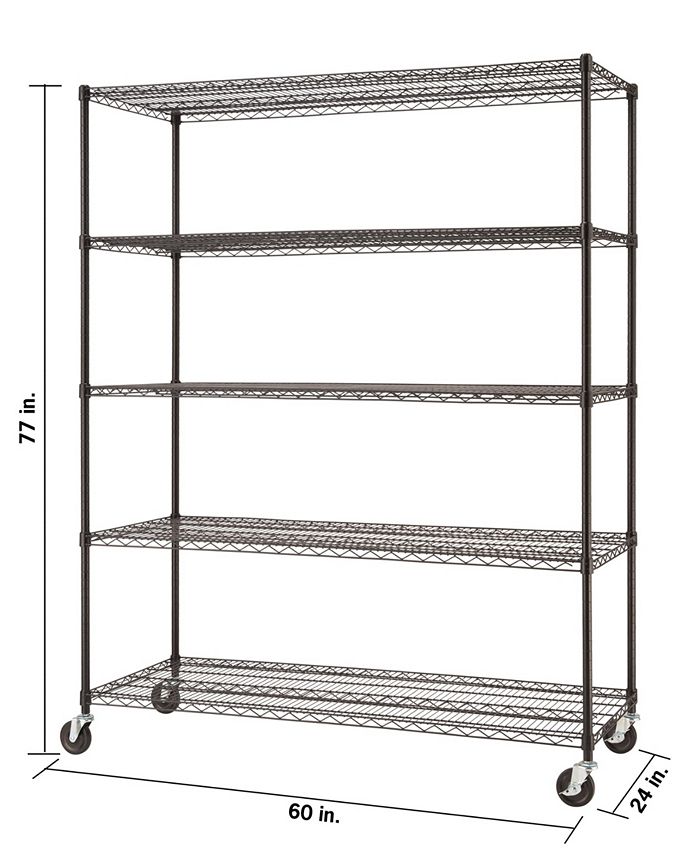 TRINITY Basics 5-Tier Wire Shelving Rack with NSF Includes Wheels - Macy's