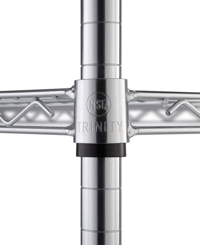 TRINITY 4-Tier Corner Wire Shelving Rack Includes Wheels - Macy's