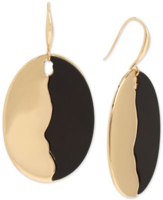 Robert Lee Morris Soho Gold-Tone Colorblock Disc Drop Earrings - Macy's