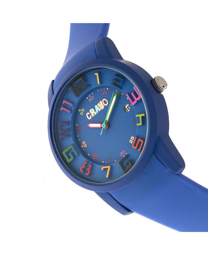 Crayo Unisex Festival Blue Silicone Strap Watch 41mm - Macy's