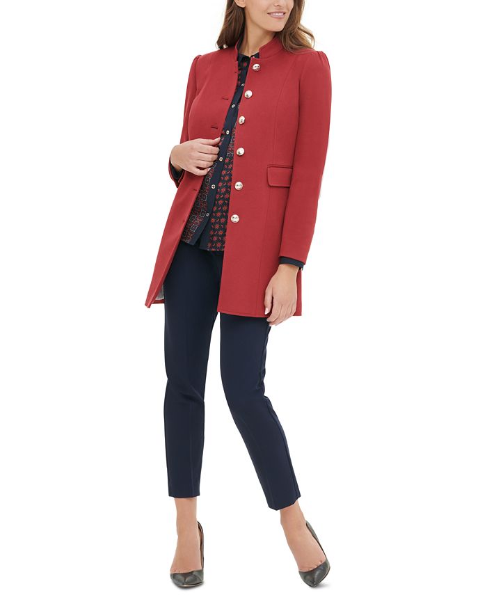 Tommy Hilfiger Mandarin-Collar Topper Jacket - Macy's