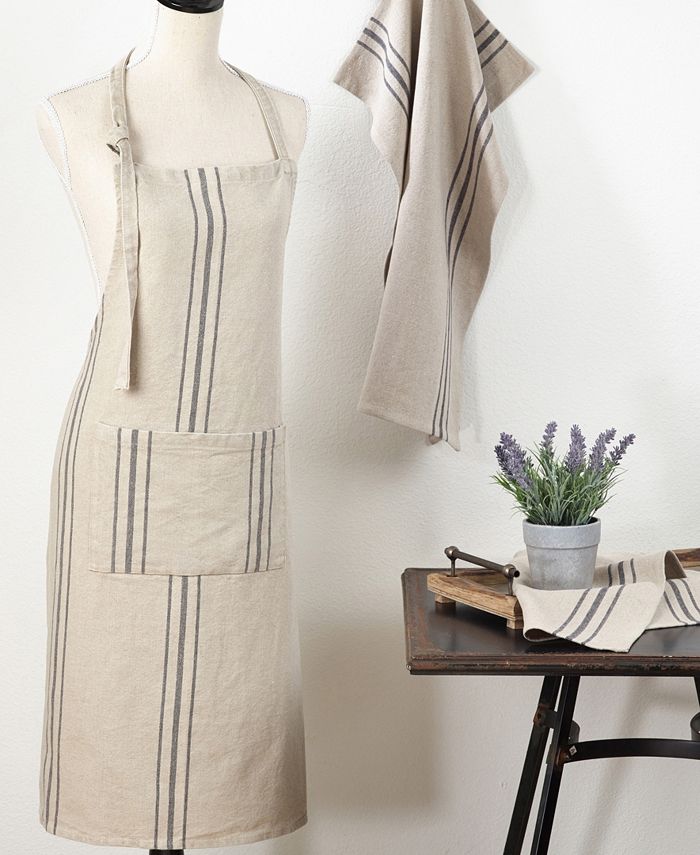 Saro Lifestyle Classic Striped Linen Apron - Macy's