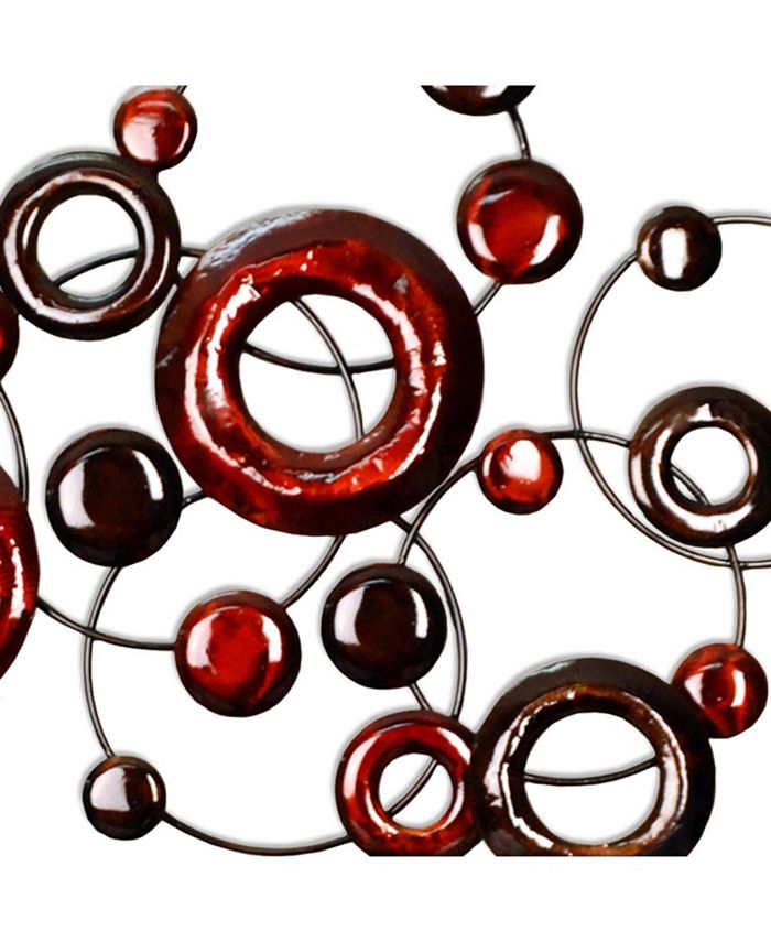 Stratton Home Décor Stratton Home Decor Red Metallic Circles Wall Decor ...