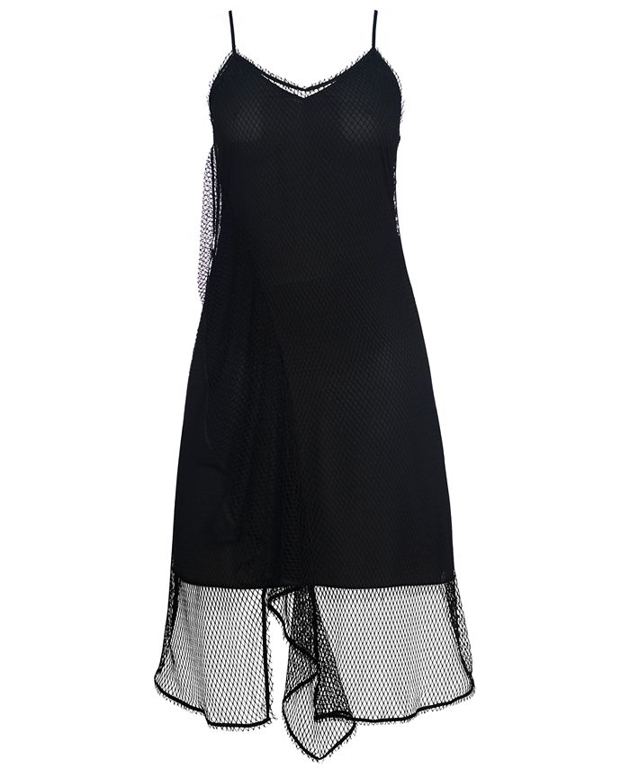 City Chic Trendy Plus Size Fishnet Slip Dress - Macy's