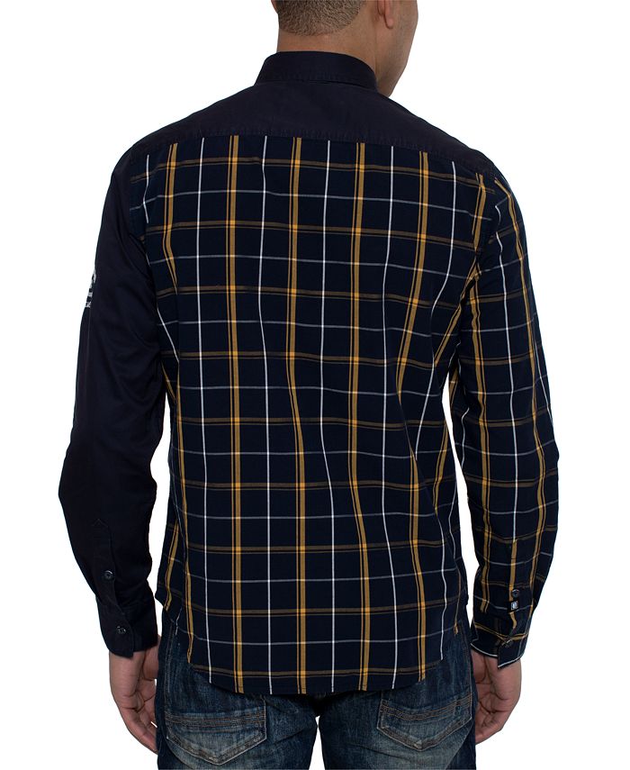 Sean John Men's Partial Plaid 98 Shirt - Macy's