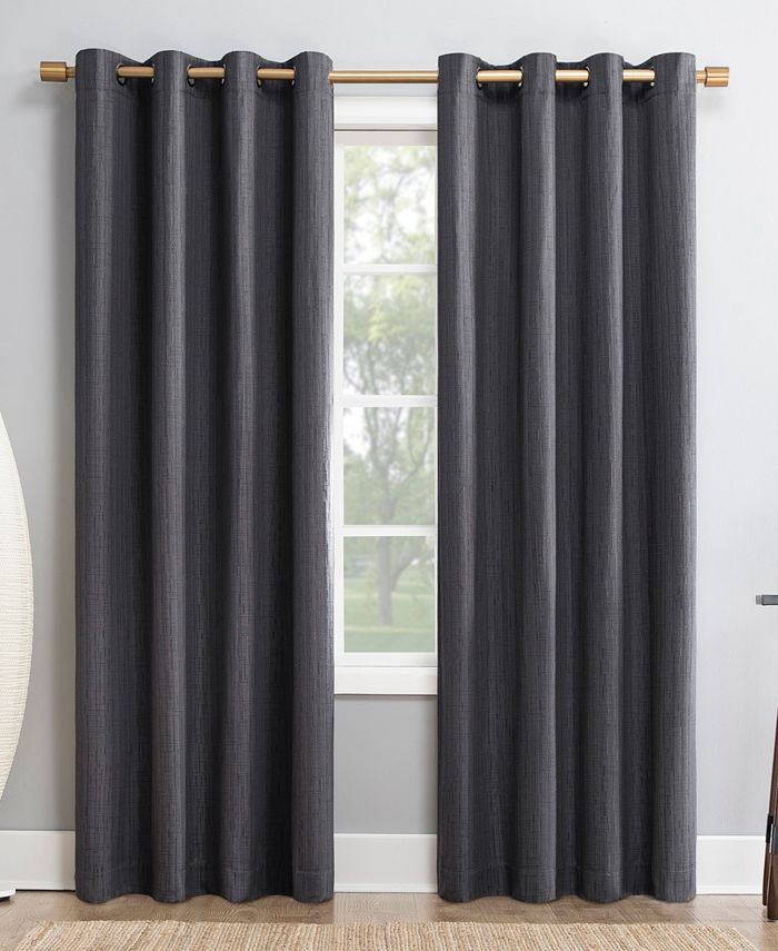 Sun Zero Patina 52" x 63" Textured Blackout Curtain Panel - Macy's
