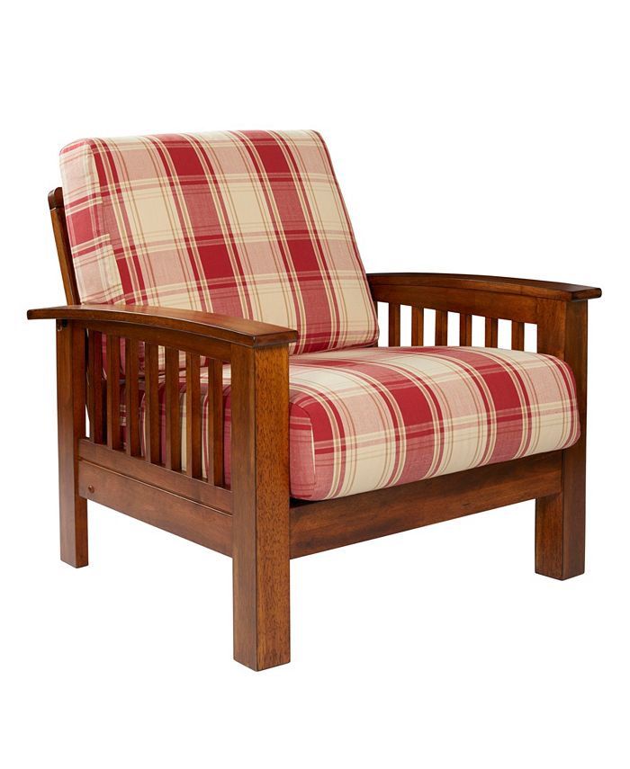 Handy Living Maison Hill Mission Style Arm Chair with Exposed Wood ...
