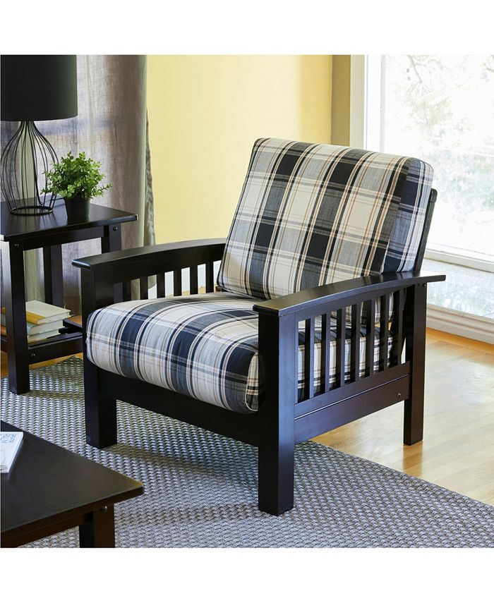 Handy Living Maison Hill Mission Style Arm Chair with Exposed Wood ...