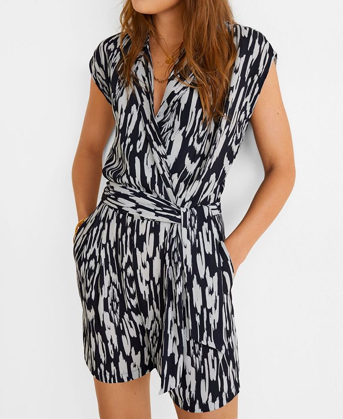MANGO Bow Wrap Romper - Macy's