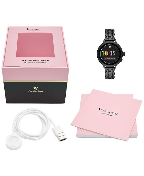 kate spade new york Women's Scallop 2 Black Ion-Plated Stainless Steel ...