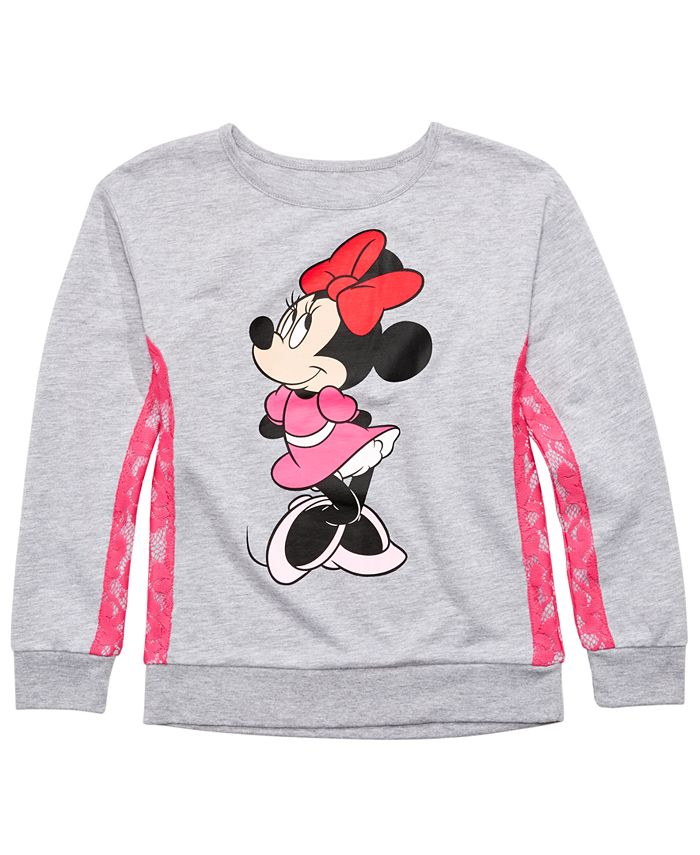Disney Big Girls Minnie Mouse Lace-Trim Top - Macy's