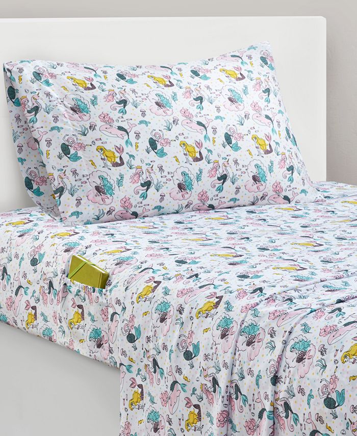JLA Home Mermaid Twin Sheet Set - Macy's