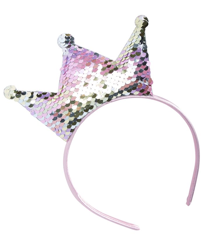 On the Verge Little & Big Girls Reversible-Sequin Crown Headband - Macy's