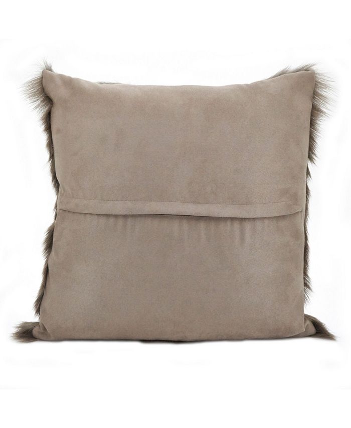 Saro Lifestyle Glam Goat Fur Decorative Pillow, 20" x 20" - Macy's