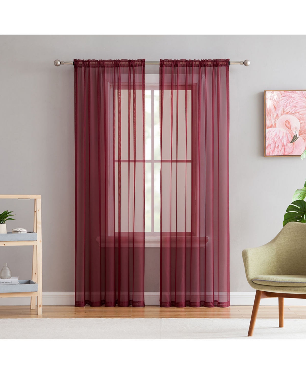 Click here for Hlc.me 2 Pack Sheer Voile Window Curtain Sheer Pan... prices