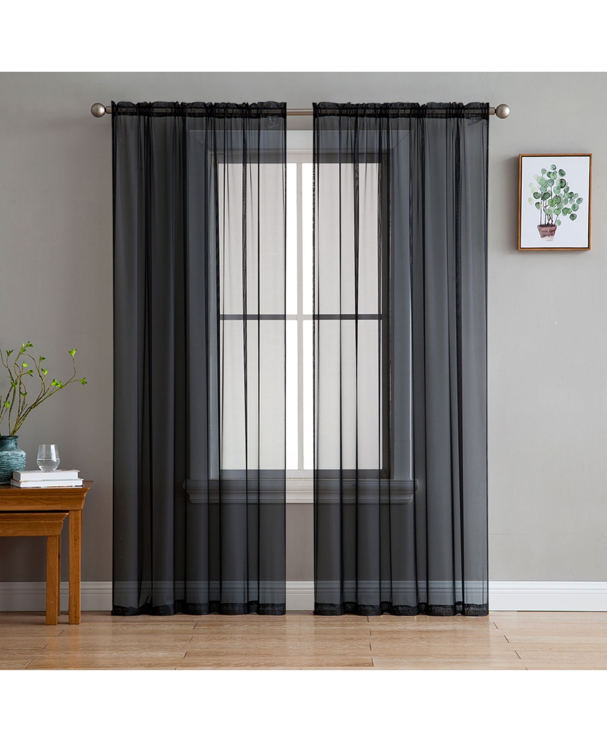 Click here for Hlc.me 2 Pack Sheer Voile Window Curtain Sheer Pan... prices