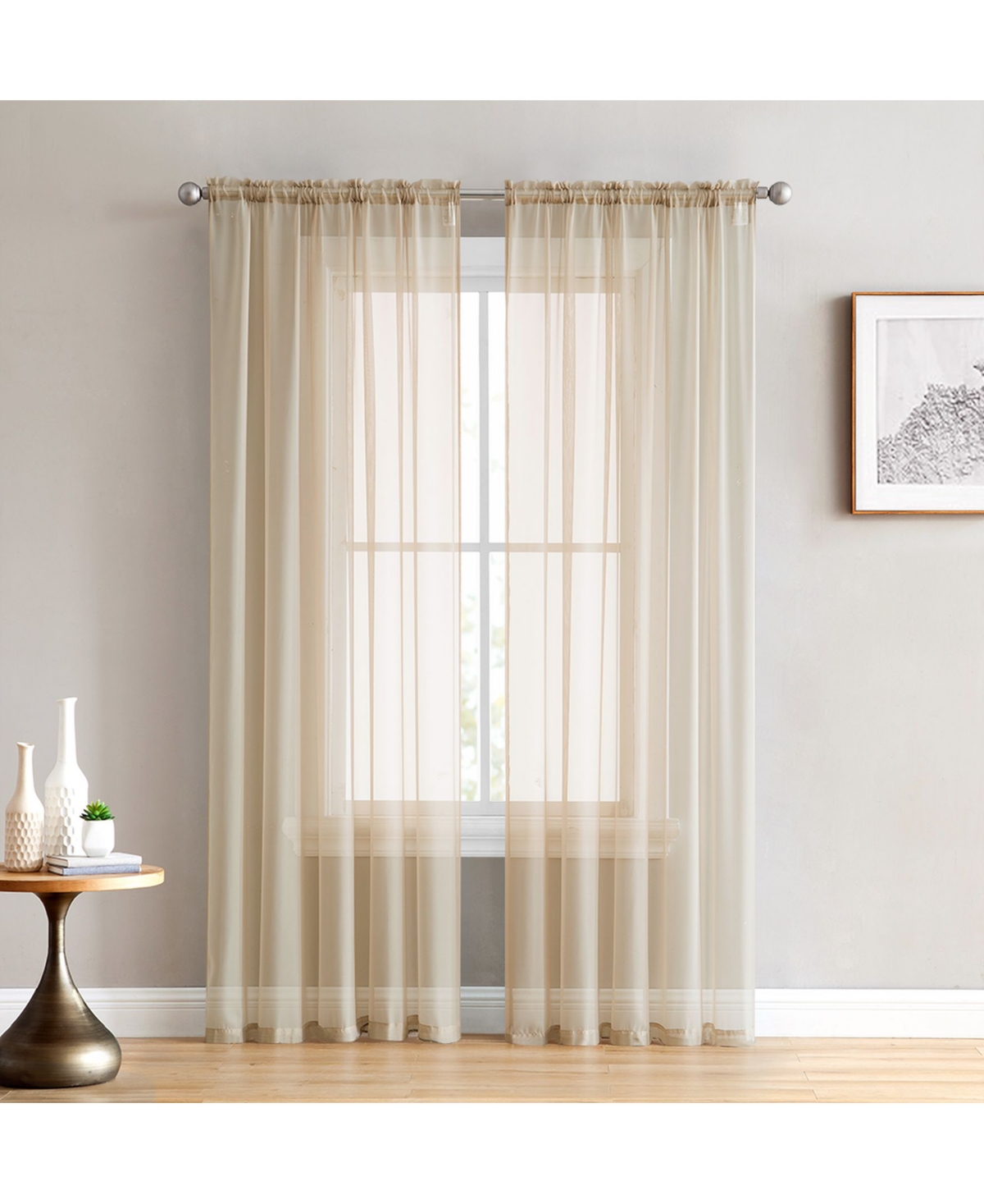 Click here for Hlc.me 2 Pack Sheer Voile Window Curtain Sheer Pan... prices
