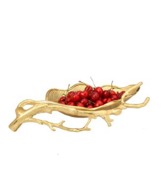 Classic Touch Gold Leaf Candy Dish - Macy's